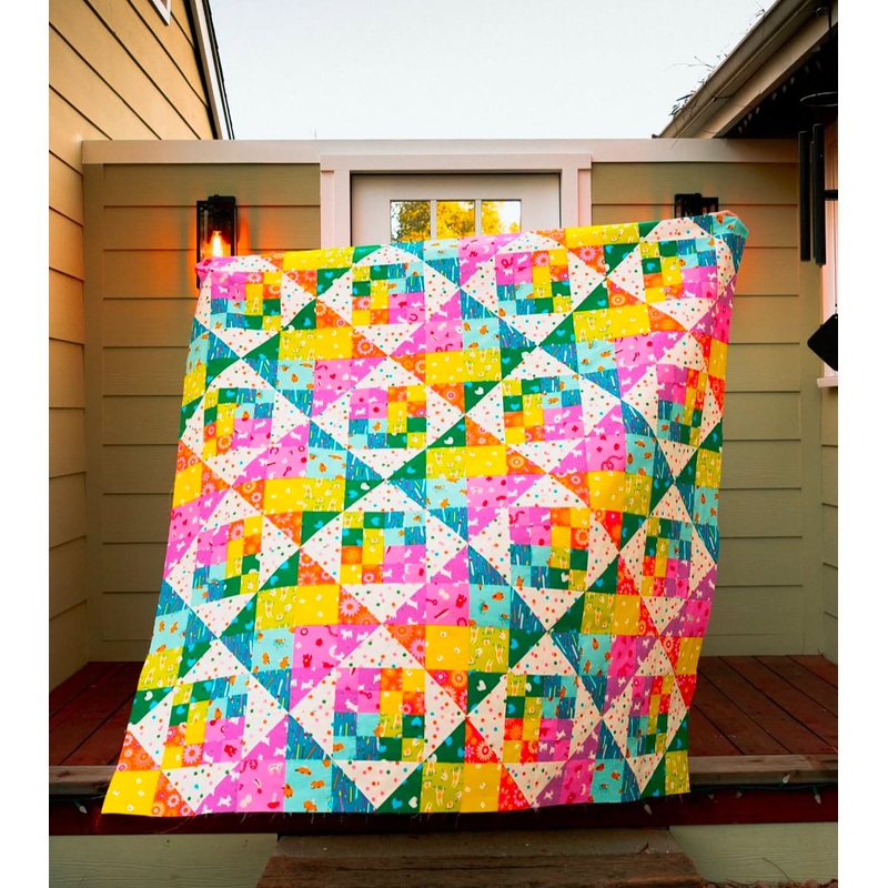 Floral Gingham Cover Quilt Kit Collab x Mommy and Me Quilt Co Throw ...
