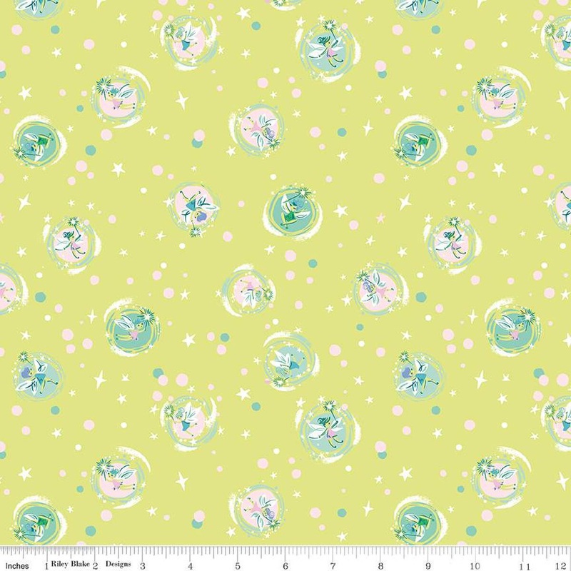 Forever Neverland Tink Lemongrass - by Jill Howarth for Riley Blake ...