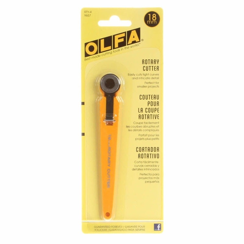 Olfa Rotary Cutter - 18mm - Quilting Fabrics, Sewing Tools, Embroidery ...