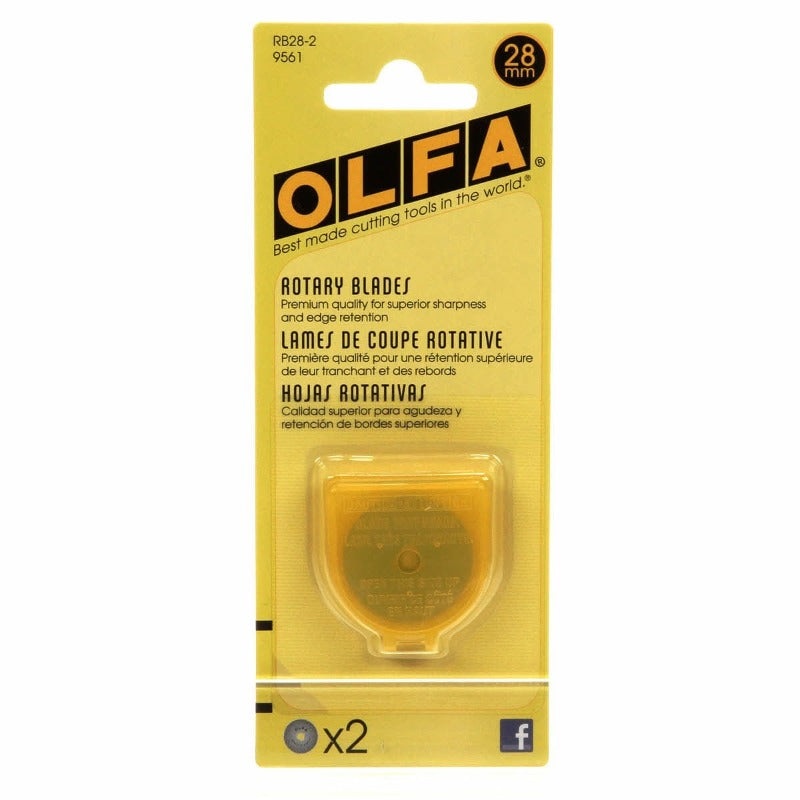 OLFA 28mm Rotary Blade Refill - 2 - Quilting Fabrics, Sewing Tools ...