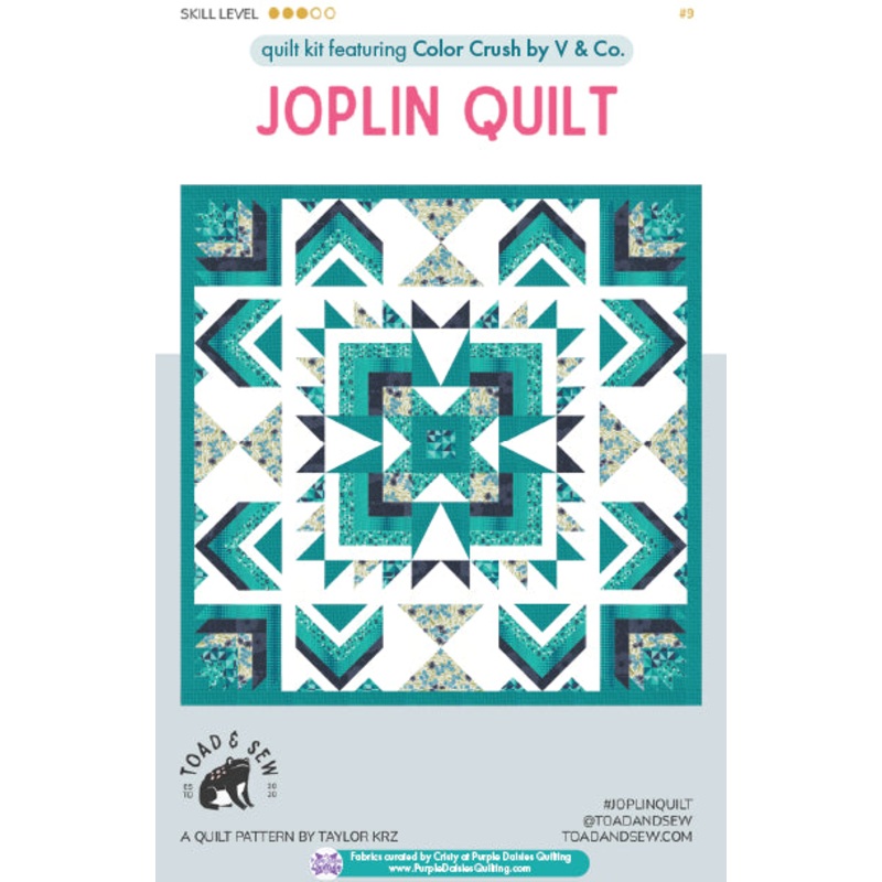 Joplin by Toad & Sew + Turquoise Quilt Kit Quilt Kit + Pattern No ...