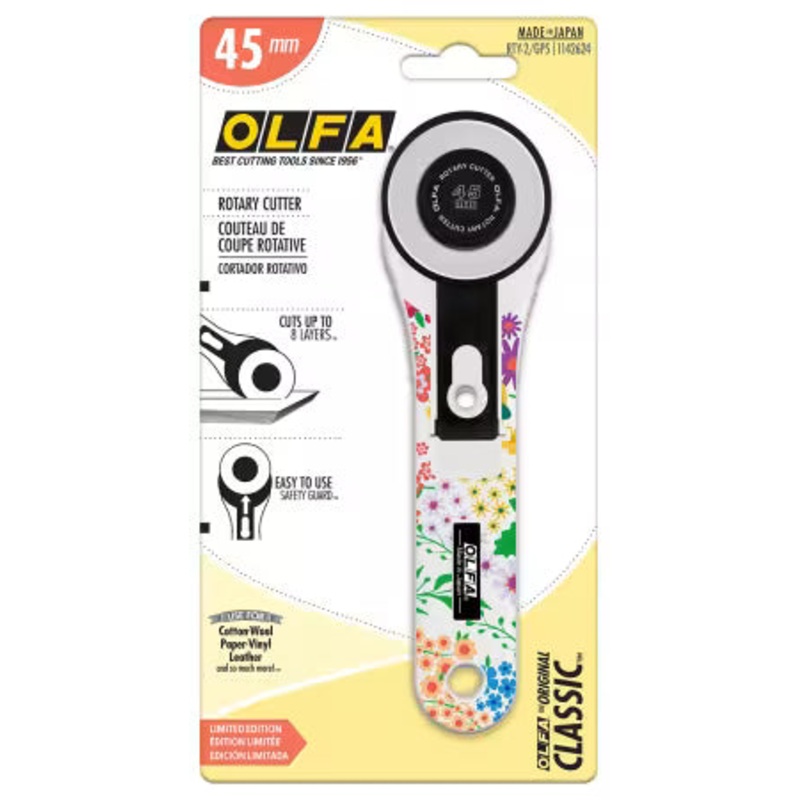 OLFA 45mm Printed Handle Rotary Cutter - Quilting Fabrics, Sewing Tools ...