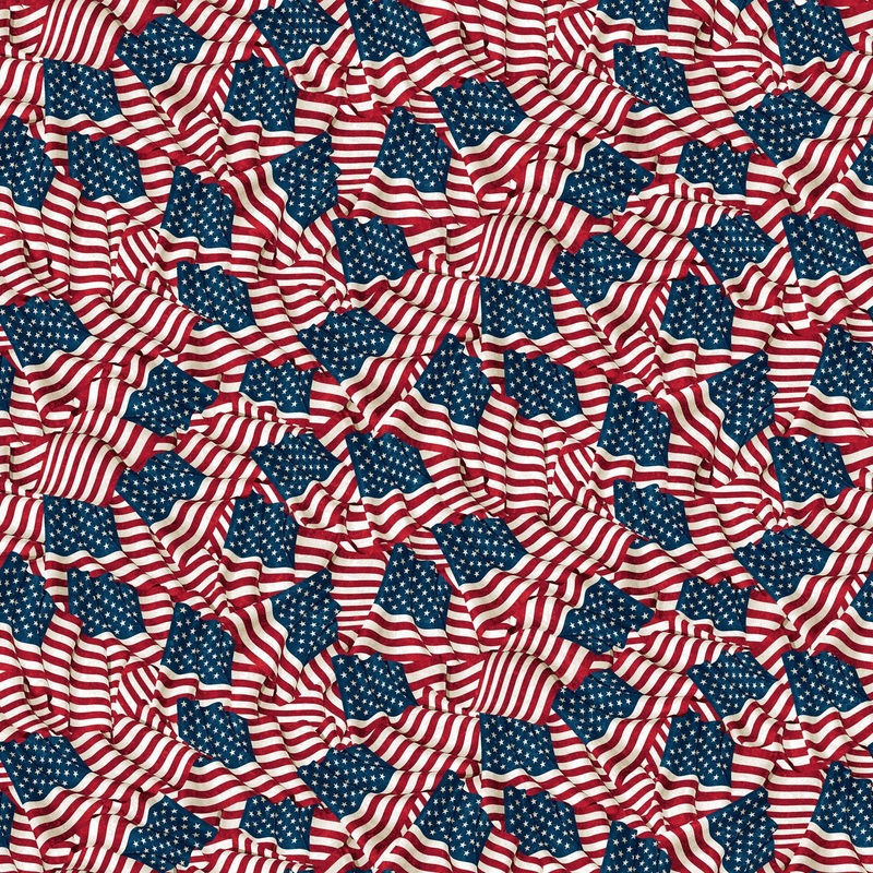 108" Stars & Stripes XIII / American Flags - Quilting Fabrics, Sewing ...