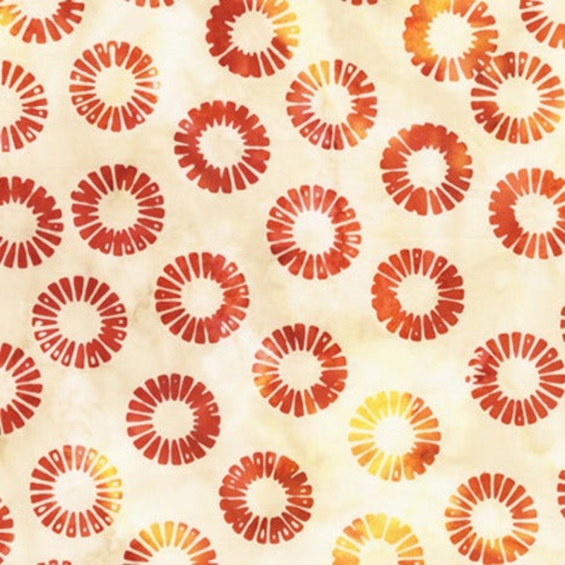 Summer Sunset / Petal Wheels in Mandarin - Quilting Fabrics, Sewing ...