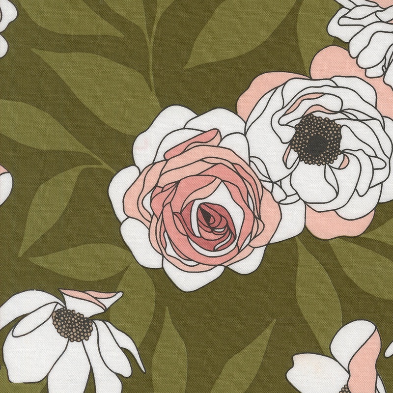Botany / Cabbage Rose in Monstera - Quilting Fabrics, Sewing Tools ...