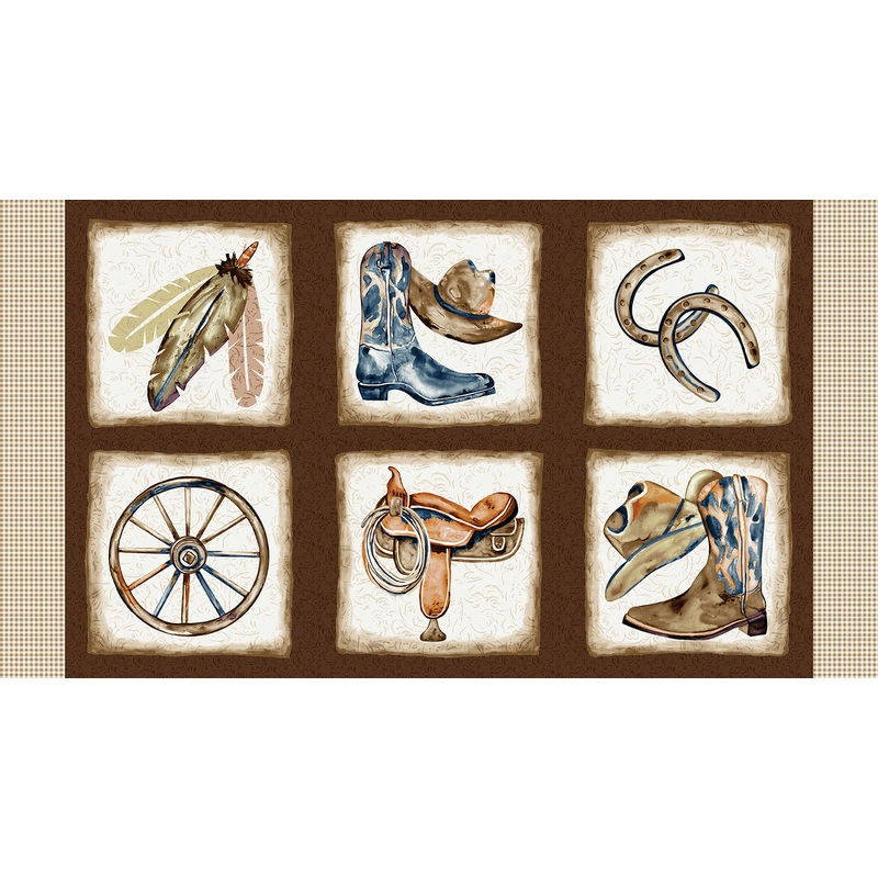Western View Block Panel - Quilting Fabrics, Sewing Tools, Embroidery ...