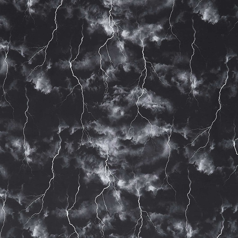Wicked - Lightning Storm On Dark Sky Night Yardage - Quilting Fabrics ...