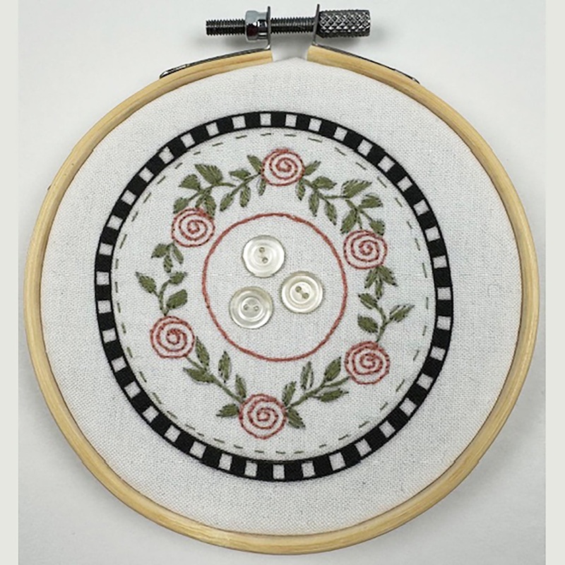 Rose Wreath Hoop Embroidery Kit - Quilting Fabrics, Sewing Tools ...