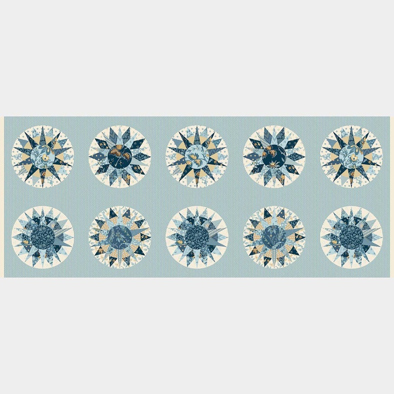 Beach House - Marine Compass Multi Panel - Quilting Fabrics, Sewing ...