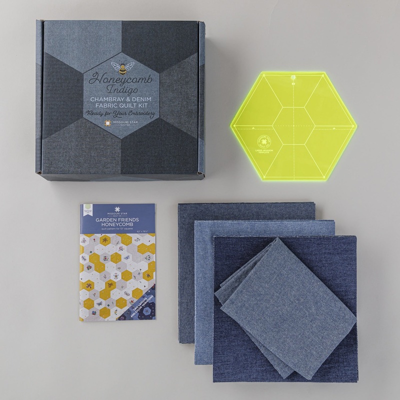 Missouri Star Honeycomb Indigo Fabric Quilt Kit - Quilting Fabrics ...