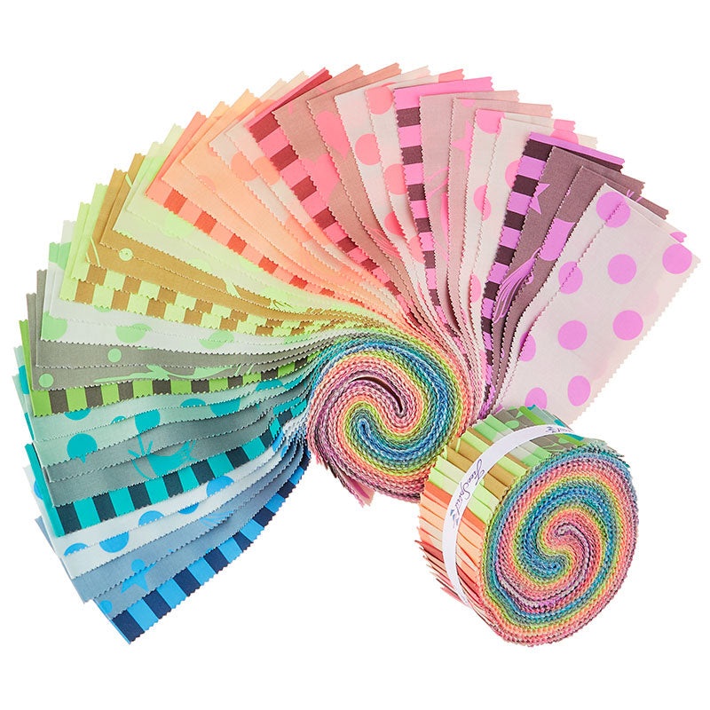 Tula Pink's True Colors Neon 2 1/2" Strips - Quilting Fabrics, Sewing ...