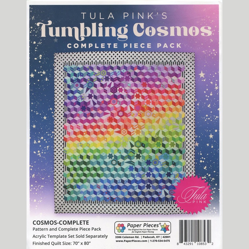 Tula Pink Tumbling Cosmos Quilt Pattern and English Paper Piece Pack ...