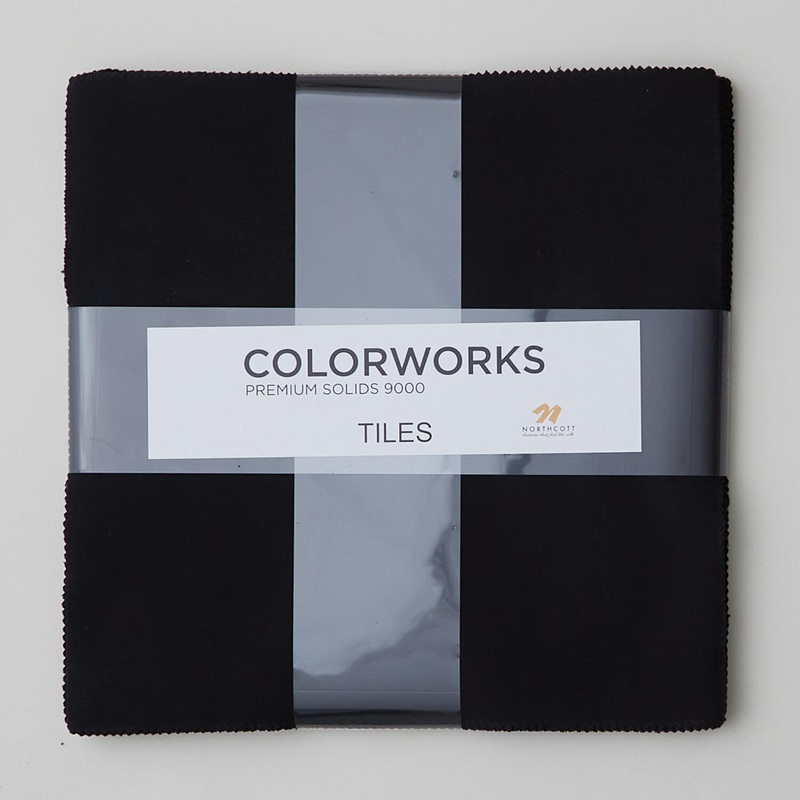 Colorworks Premium Solids Ultra Black Tiles - Quilting Fabrics, Sewing ...