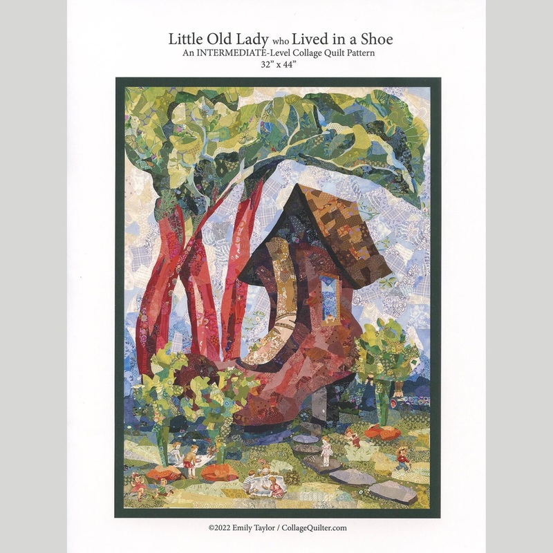 Little Old Lady in the Shoe Collage Quilt Foundation Panel Pattern ...