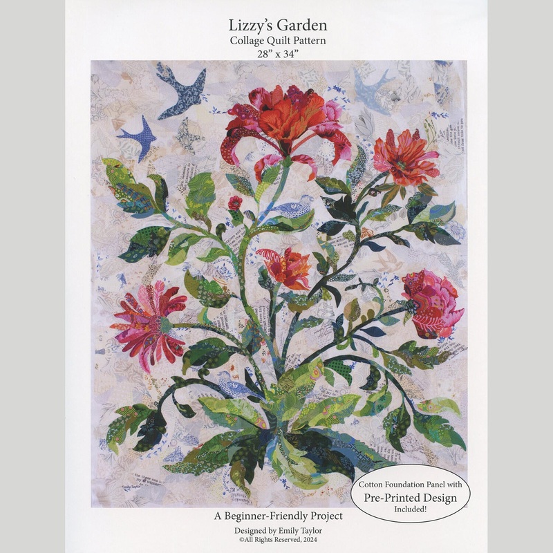 Lizzy's Garden Collage Quilt Foundation Panel Pattern - Quilting ...