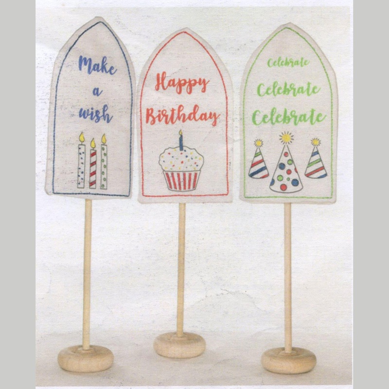 Birthday Trio Embroidery Kit - Quilting Fabrics, Sewing Tools ...