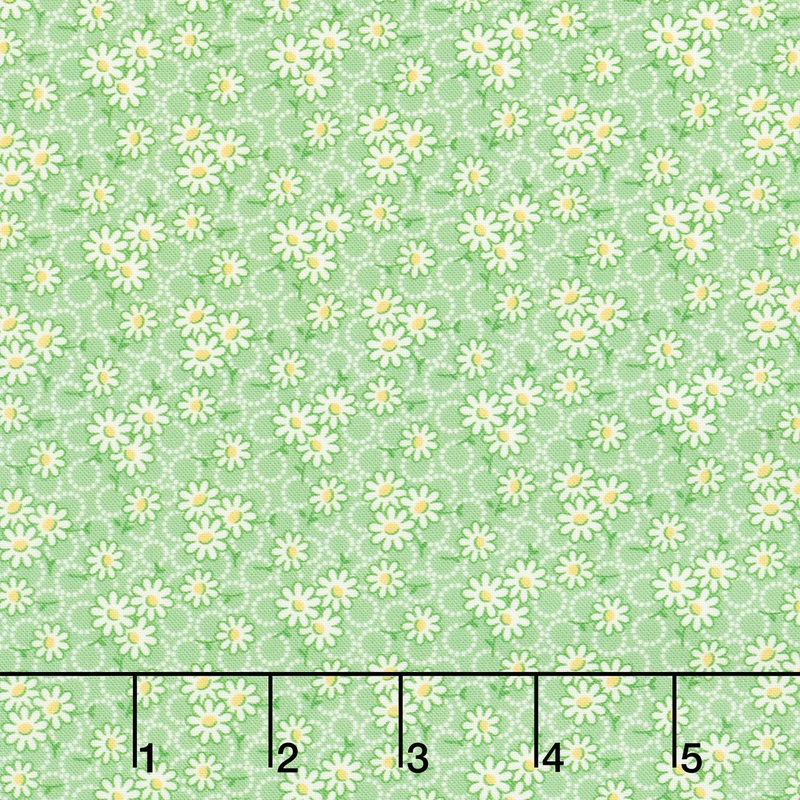 Aunt Grace Goes Scrappy - Daisy Green Yardage - Quilting Fabrics ...