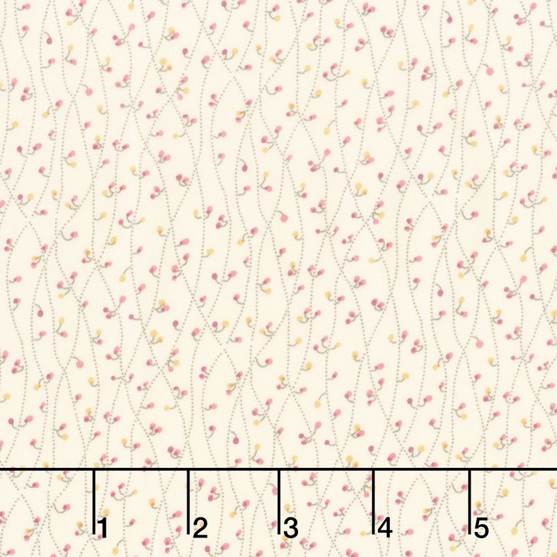 English Garden - Blue Vetch Sugar and Cream Yardage - Quilting Fabrics ...