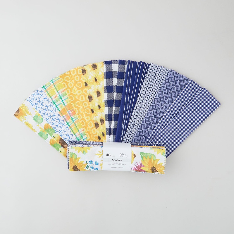 Sunflower Check Favorites 10" Squares - 40 Piece - Quilting Fabrics ...