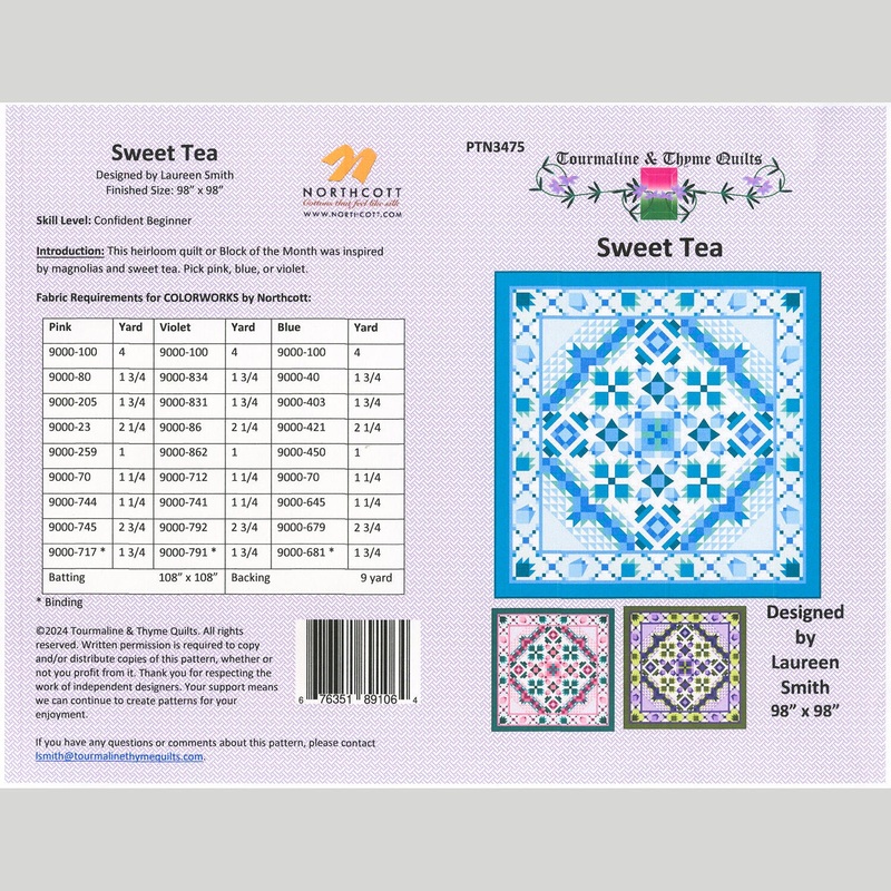 Sweet Tea Block of the Month Quilt Pattern - Quilting Fabrics, Sewing ...