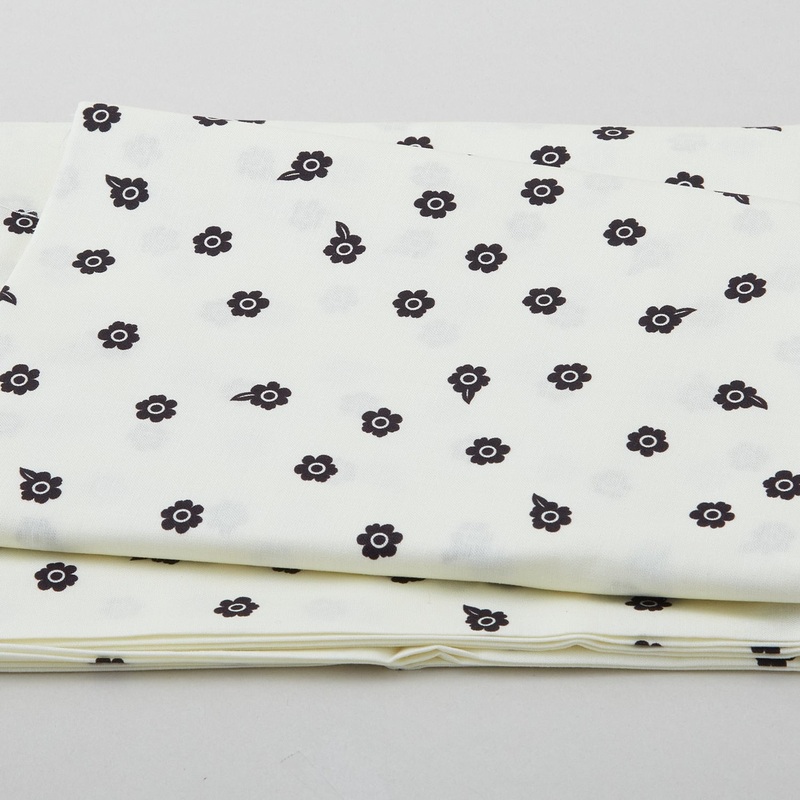 Digital Designs - Tiny Black Flowers White 2 Yard Cut - Quilting ...
