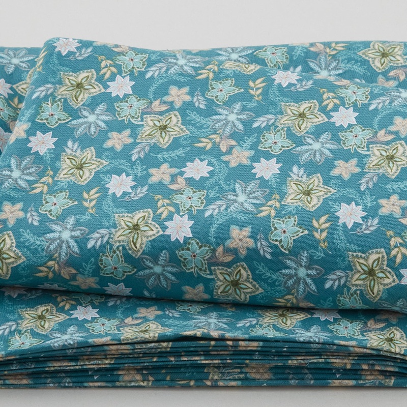 Blissful - Graphic Floral Teal 3 Yard Cut - Quilting Fabrics, Sewing ...