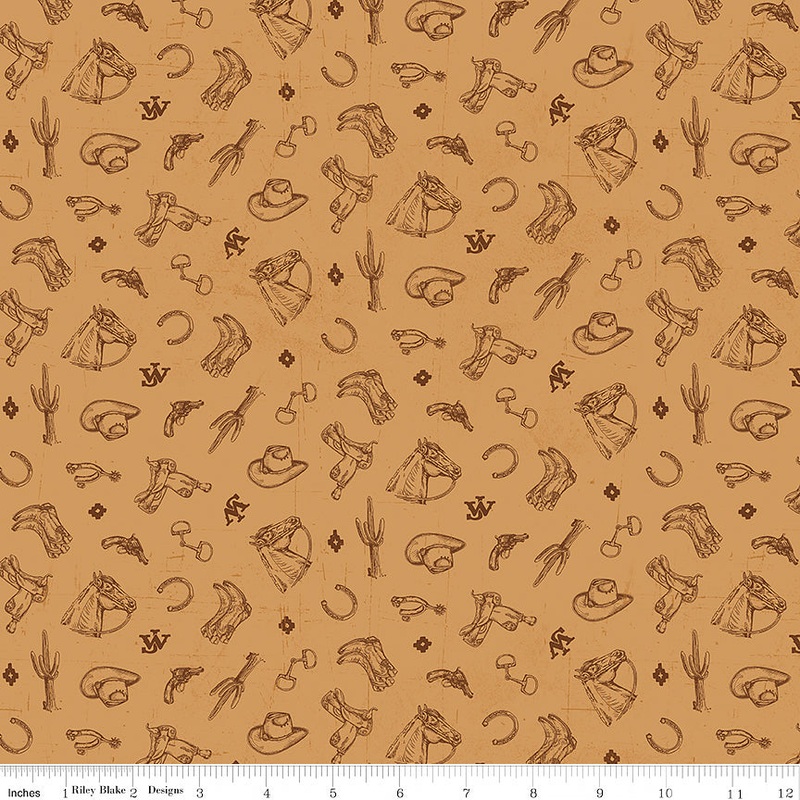 John Wayne American West Icons Tan - Quilting Fabrics, Sewing Tools ...