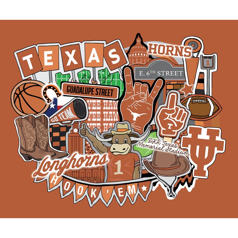 College Fabrics Texas 36" Doodle Panel - Quilting Fabrics, Sewing Tools ...