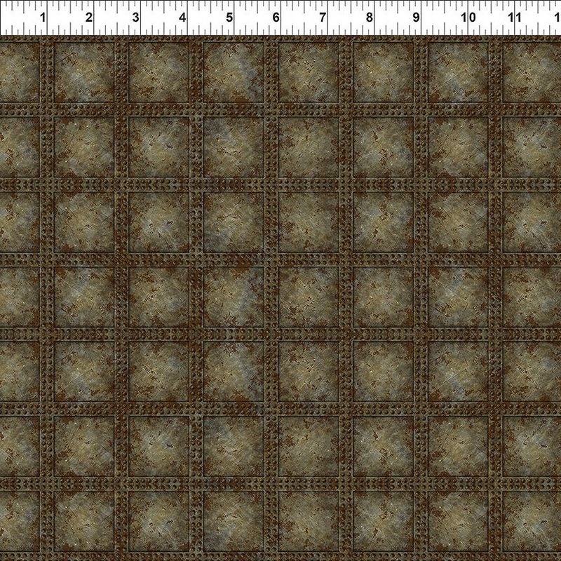 Steampunk Menagerie Rivets Gray - Quilting Fabrics, Sewing Tools ...