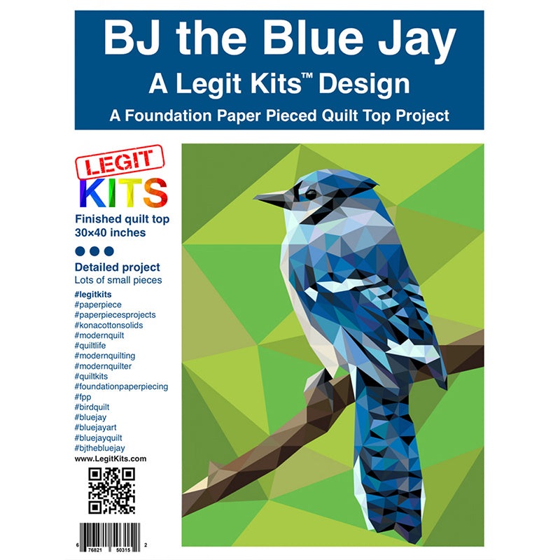 BJ the Blue Jay Foundation Paper Pieced Quilt Pattern by Legit Kits ...
