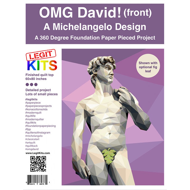 OMG David! FRONT & BACK Foundation Paper Pieced Quilt Pattern by Legit ...