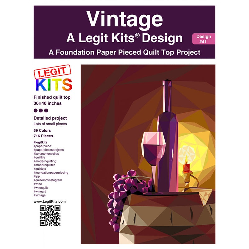 Vintage Foundation Paper Pieced Quilt Pattern by Legit Kits Design ...