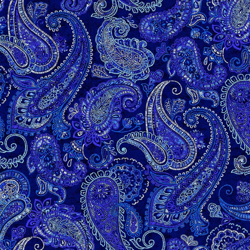118" Wide Quilt Backing Parkside Paisley Royal - Quilting Fabrics ...