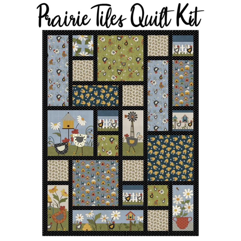 Prairie Tiles Quilt Kit with Prairie Chicks from Benartex - Quilting ...