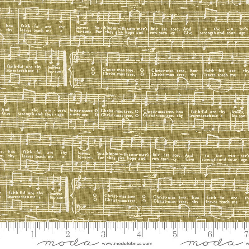 Berry & Pine Music Notes Sage - Quilting Fabrics, Sewing Tools ...