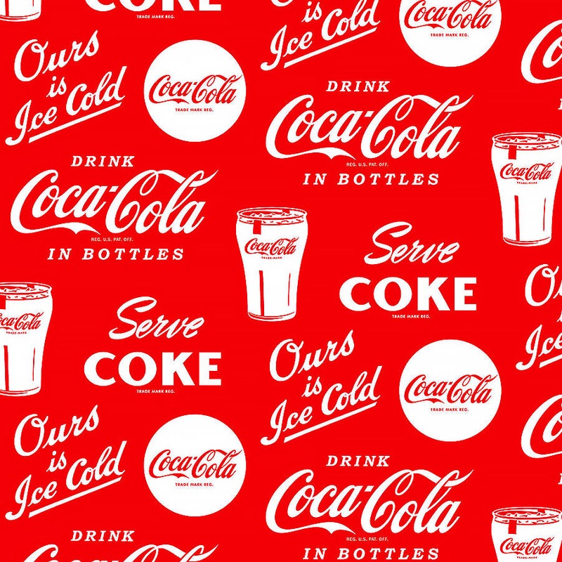 Coca-Cola Serve Coke Red - Quilting Fabrics, Sewing Tools, Embroidery ...