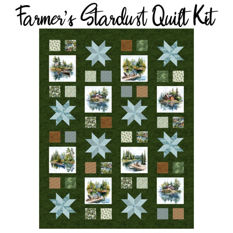 Farmer's Stardust Quilt Kit with Lakeside Retreat from Northcott ...