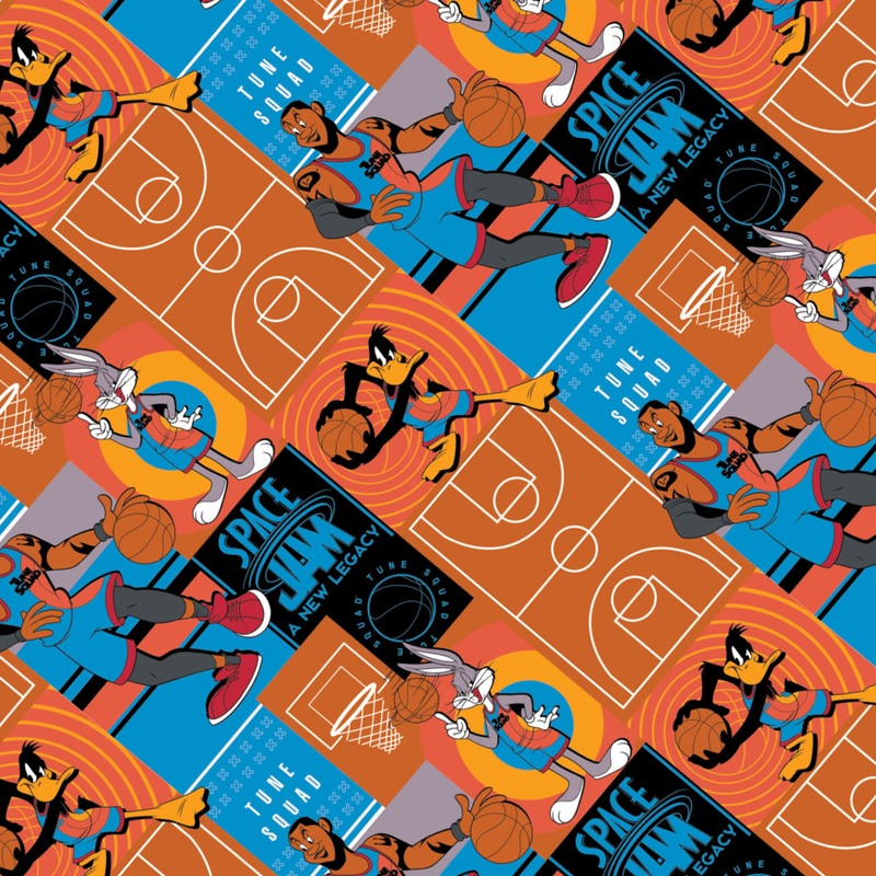 Warner Bros Space Jam 2 - Slam Dunk - Multi - fleece Multi - Quilting ...